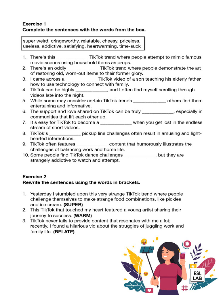 TikTok Trends - Worksheet - S | PDF