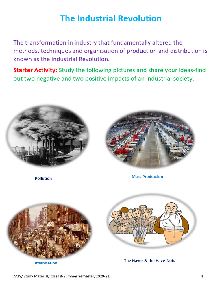 Study Material-The Industrial Revolution | PDF | Industrial Revolution ...