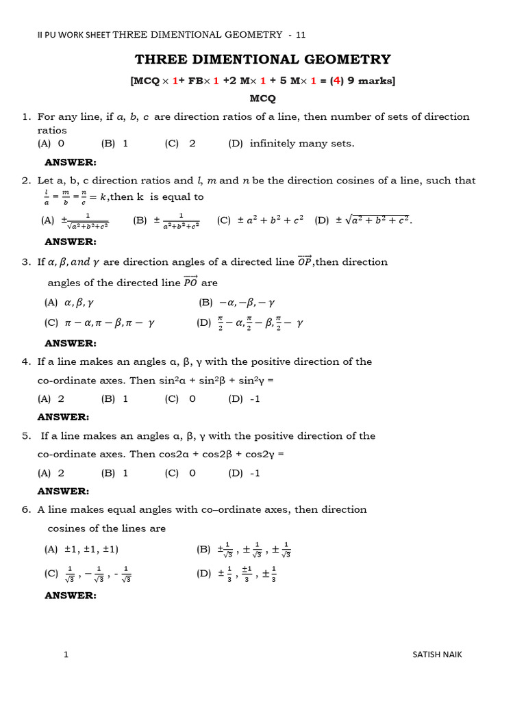 Iipu Work Book Three Dimentional Geometry | PDF