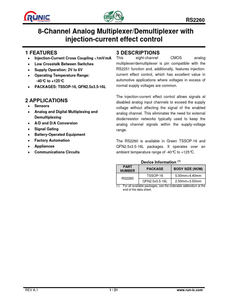 Analog Multiplexer Demultiplexer | PDF