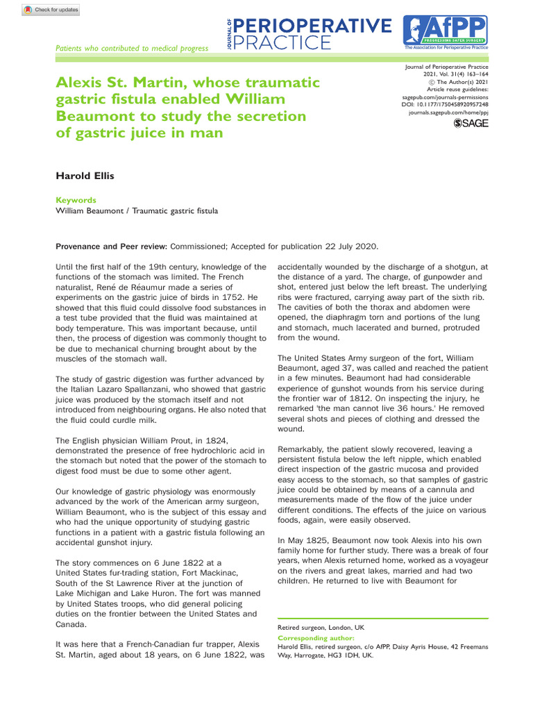 William Beaumont's Gastric Physiology Breakthrough | PDF | Social Science