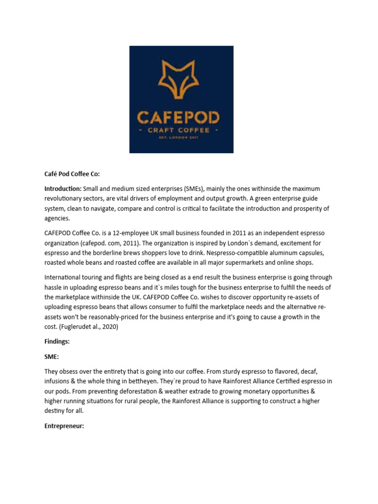 Café Pod Coffee Co Revised | PDF | Coffee | Coffeehouse