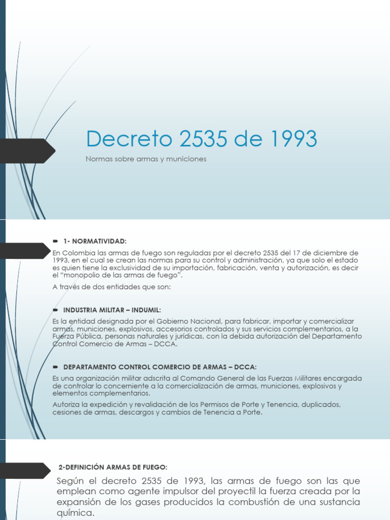Decreto 2535 de 1993 | PDF