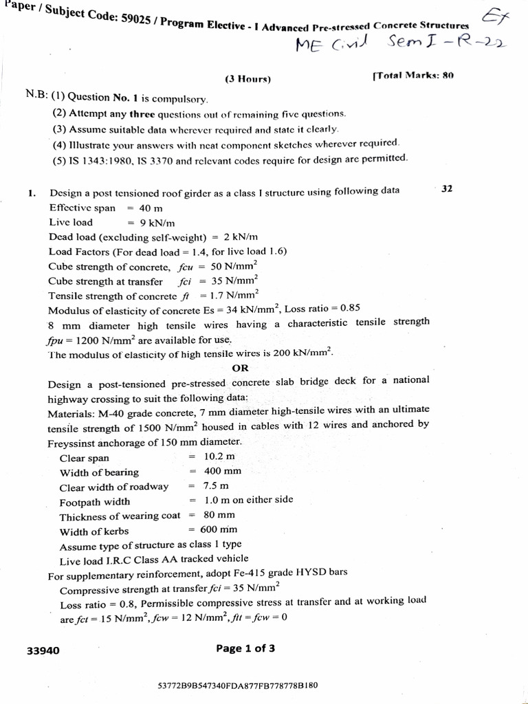 Apcs 1 | PDF | Prestressed Concrete | Beam (Structure)