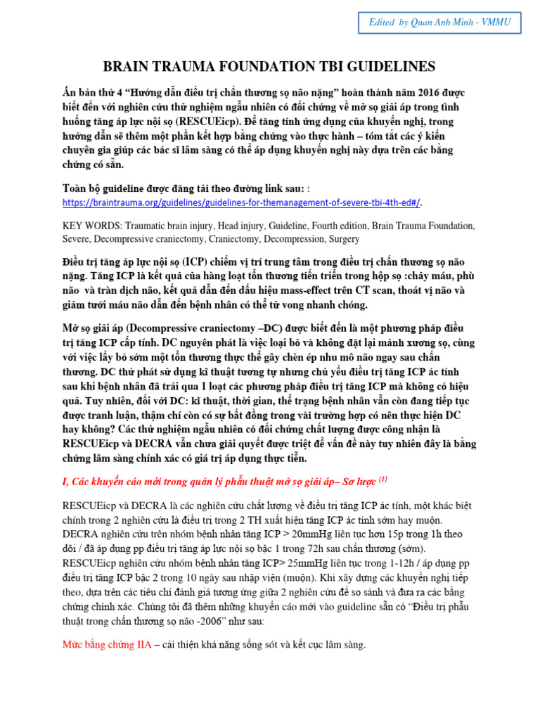 Brain Trauma Foundation Tbi Guidelines | PDF