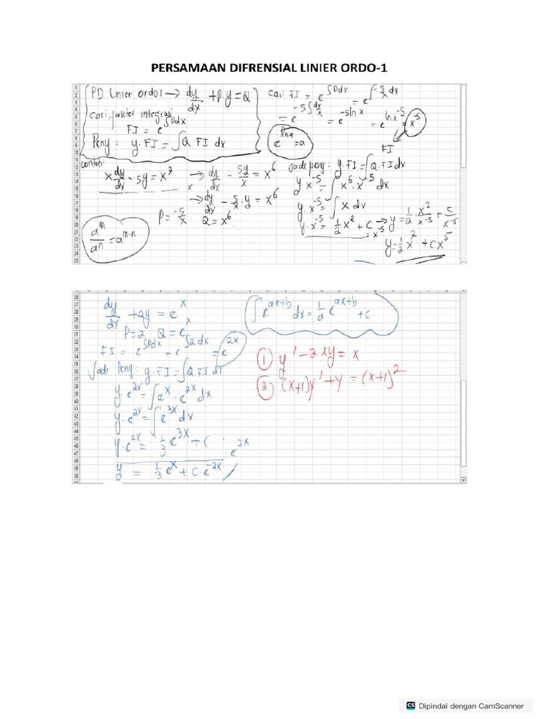 Soal PD Linier Ordo-1 | PDF