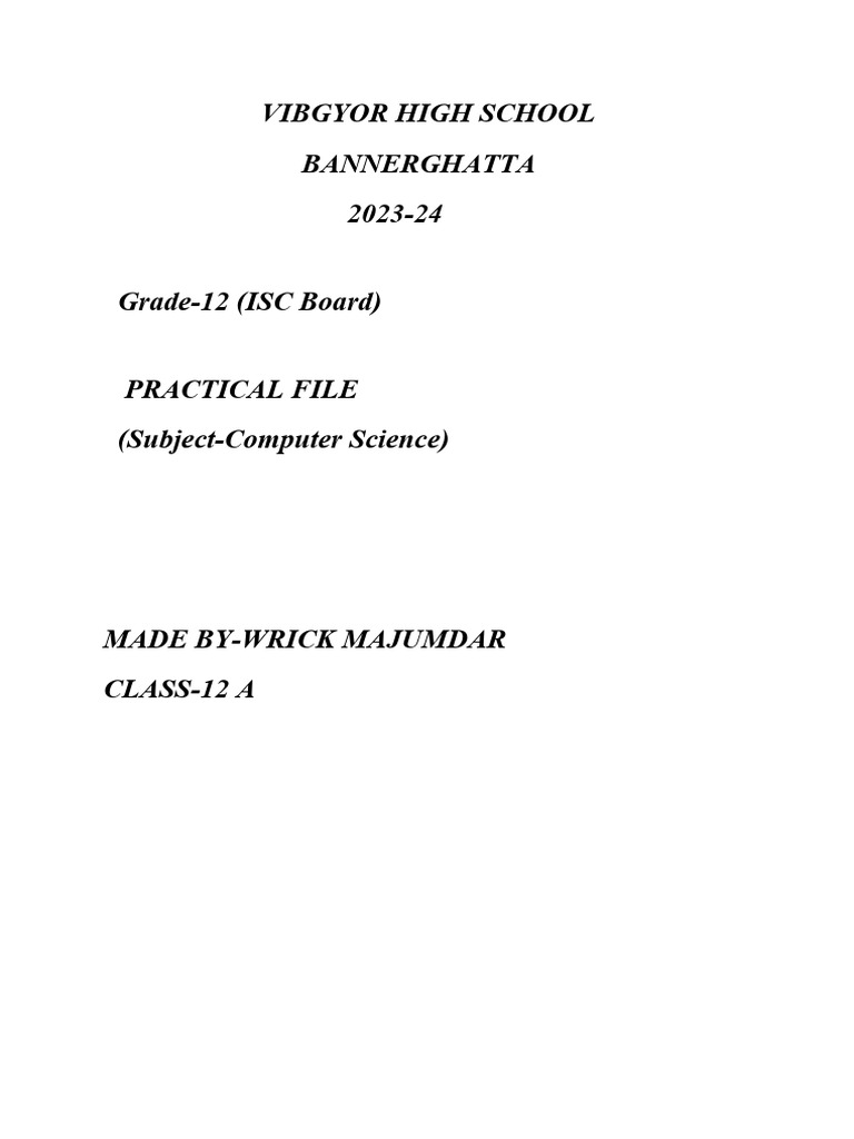 Computer Pracical File Graade 12 | PDF | Computers
