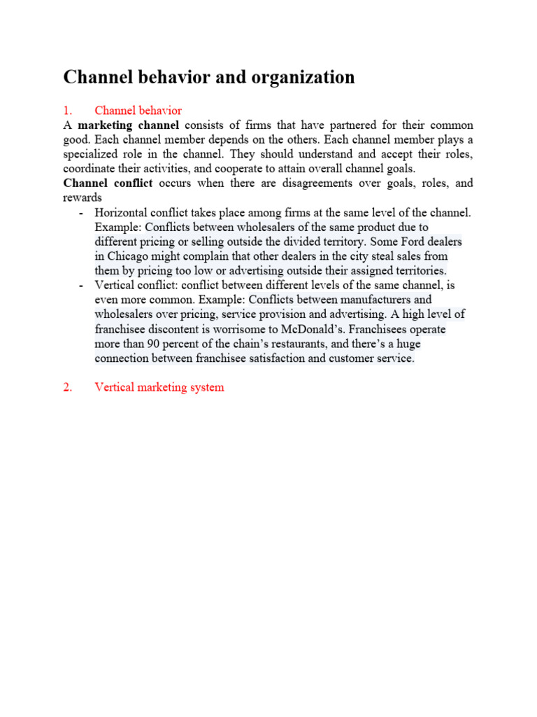 Channel Behavior and Organization | PDF | Franchising | Marketing