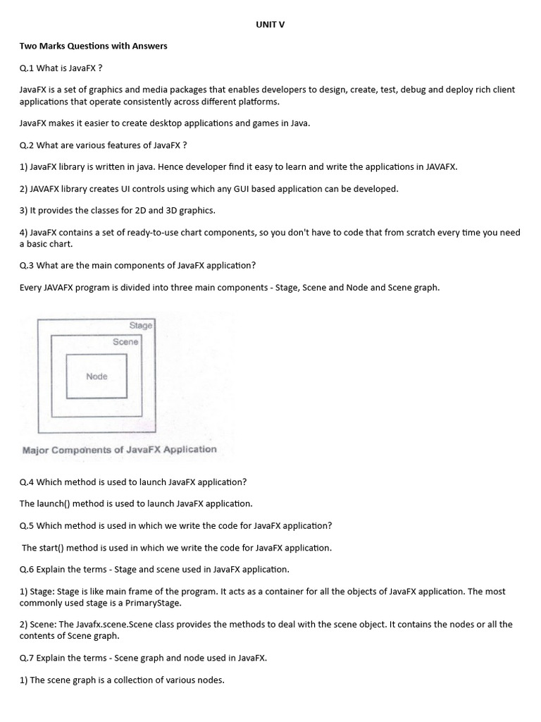 Two Marks Questions Unit V Pdf Java Programming Language Computing
