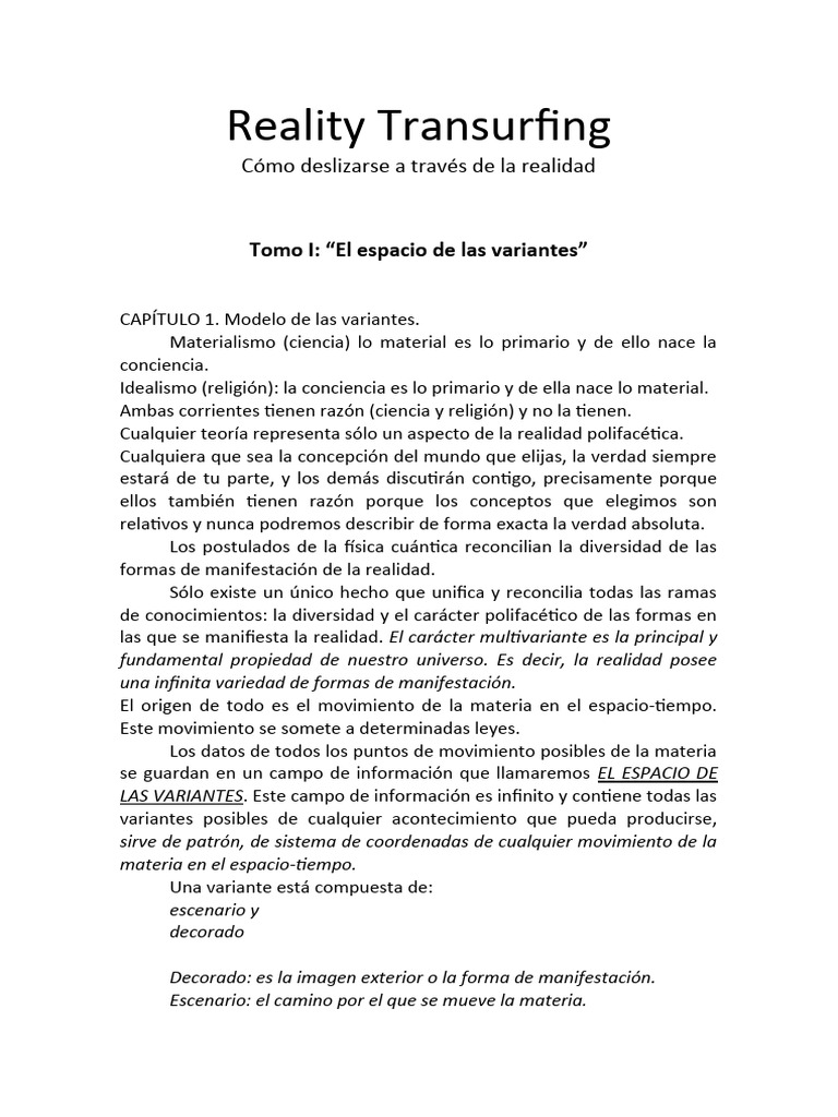 Reality Transurfing | PDF | Espacio | Realidad