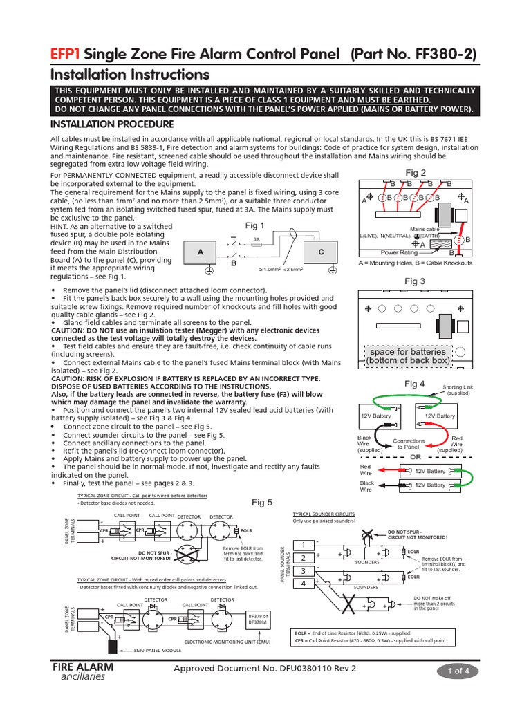 FF380 2 EFP1 Shortform Install Insts DFU0380110 Rev2 | PDF