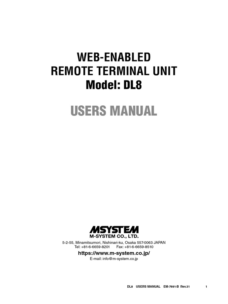 M-System DL8 | PDF | File Transfer Protocol | Input/Output