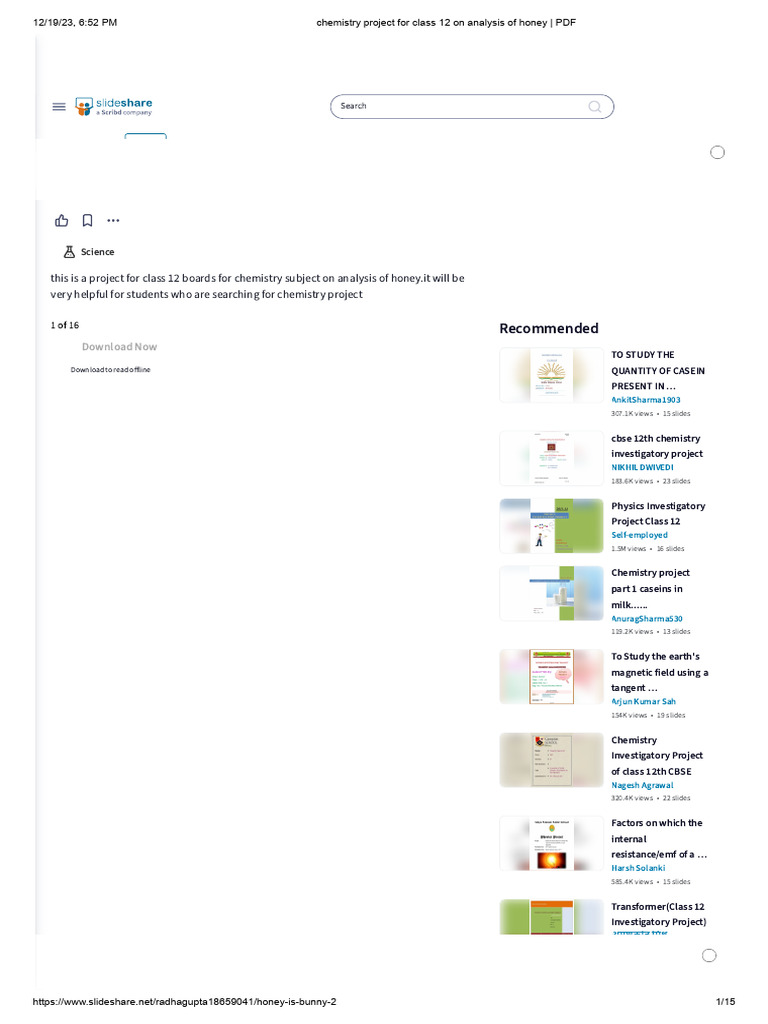chemistry project for class 12 on analysis of honey _ PDF | PDF
