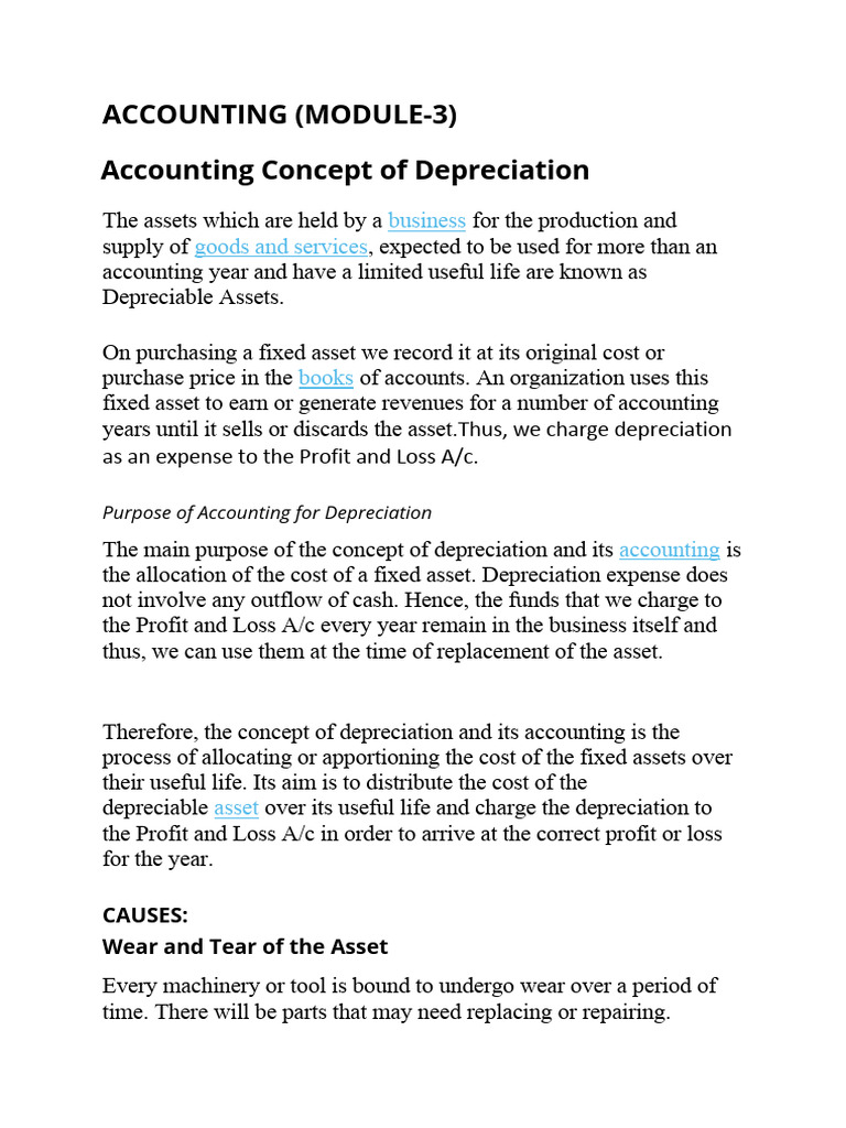 Accounting Module 3 | PDF | Depreciation | Fixed Asset