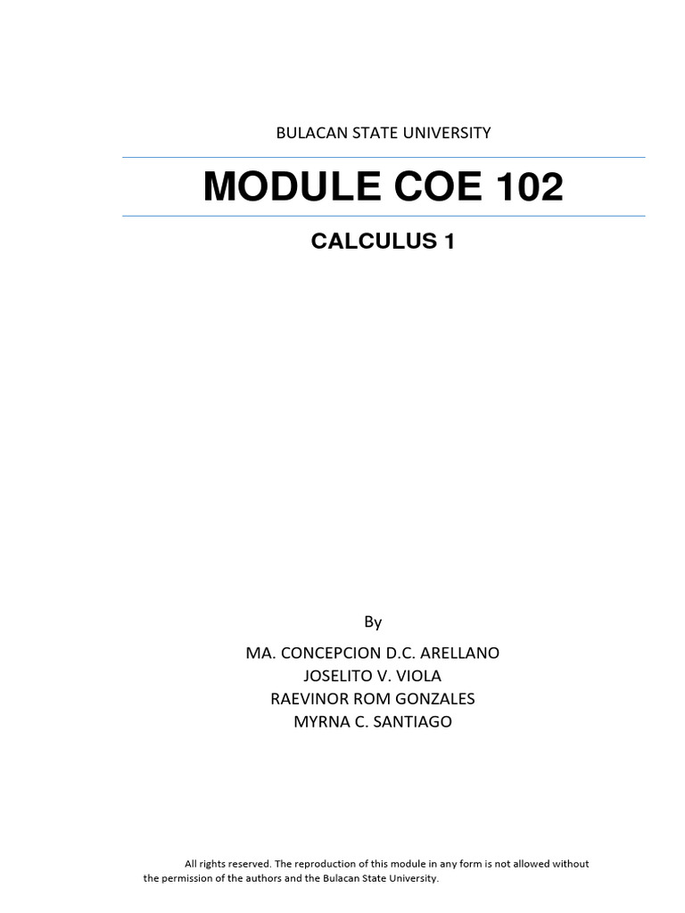 Module-Coe 102 Calculus 1 | PDF