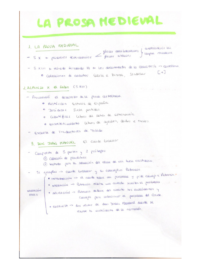 2 y 3. ESQUEMA PROSA Y POESÍA MEDIEVAL | PDF