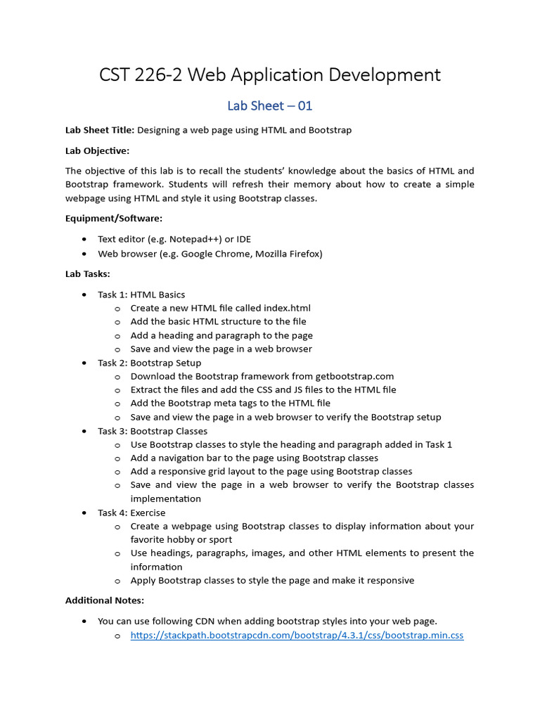 Lab Sheet - 01 | PDF
