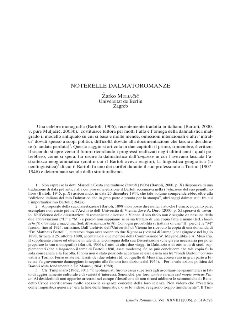 Bartoli Recenzija Muljačić | PDF