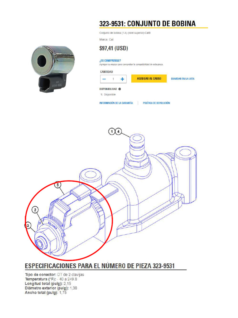 Conjunto de Bobina. Cat 323-9531 | PDF