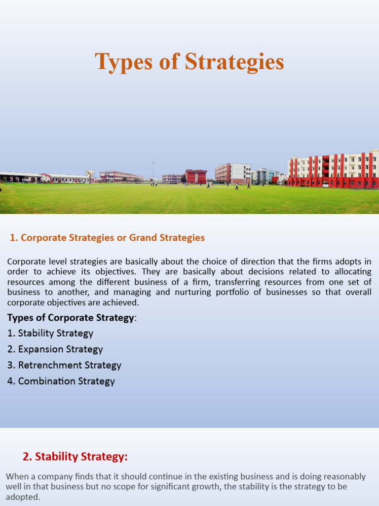 Types of Strategies | PDF | Strategic Management | Economies