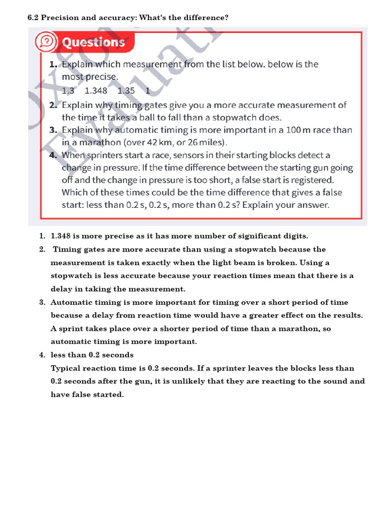 Precision vs. Accuracy in Timing Measurements | PDF | Science ...