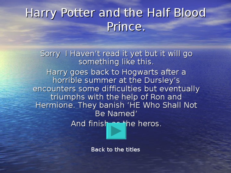 Half-Blood Prince Summary and Insights | PDF
