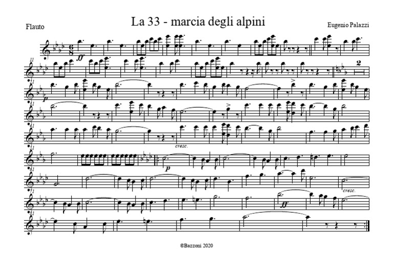 Marcia Degli Alpini Flauto | PDF