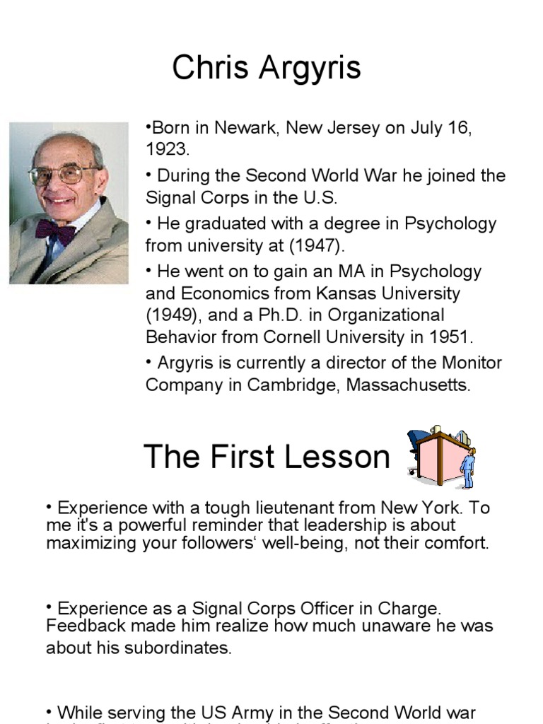 Chris Argyris_PnP | Social Psychology | Earth & Life Sciences