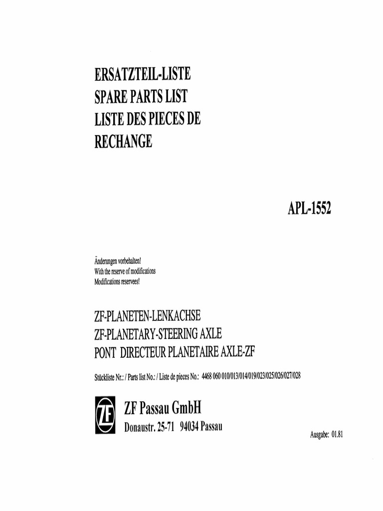 EJE ZF APL-1552 | PDF