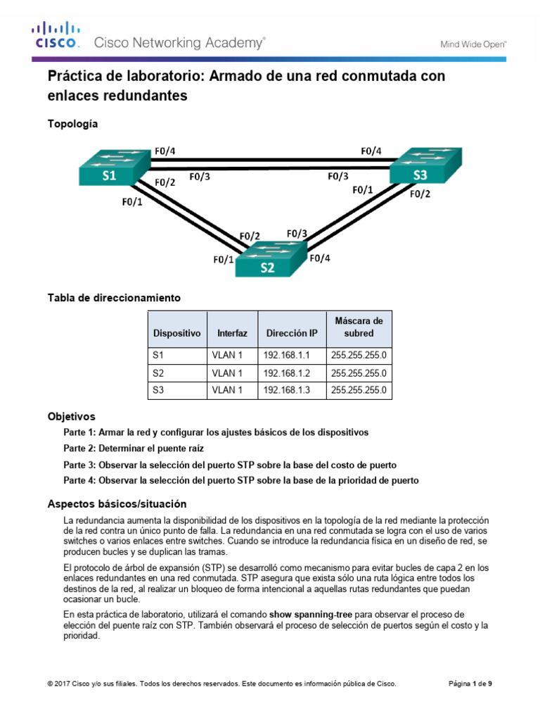 Red conmutada y STP: Laboratorio Cisco | PDF | Estándares de internet ...