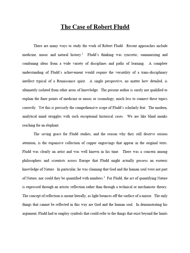 The Case of Robert Fludd Symposium Article 2017 | PDF | God | Soul