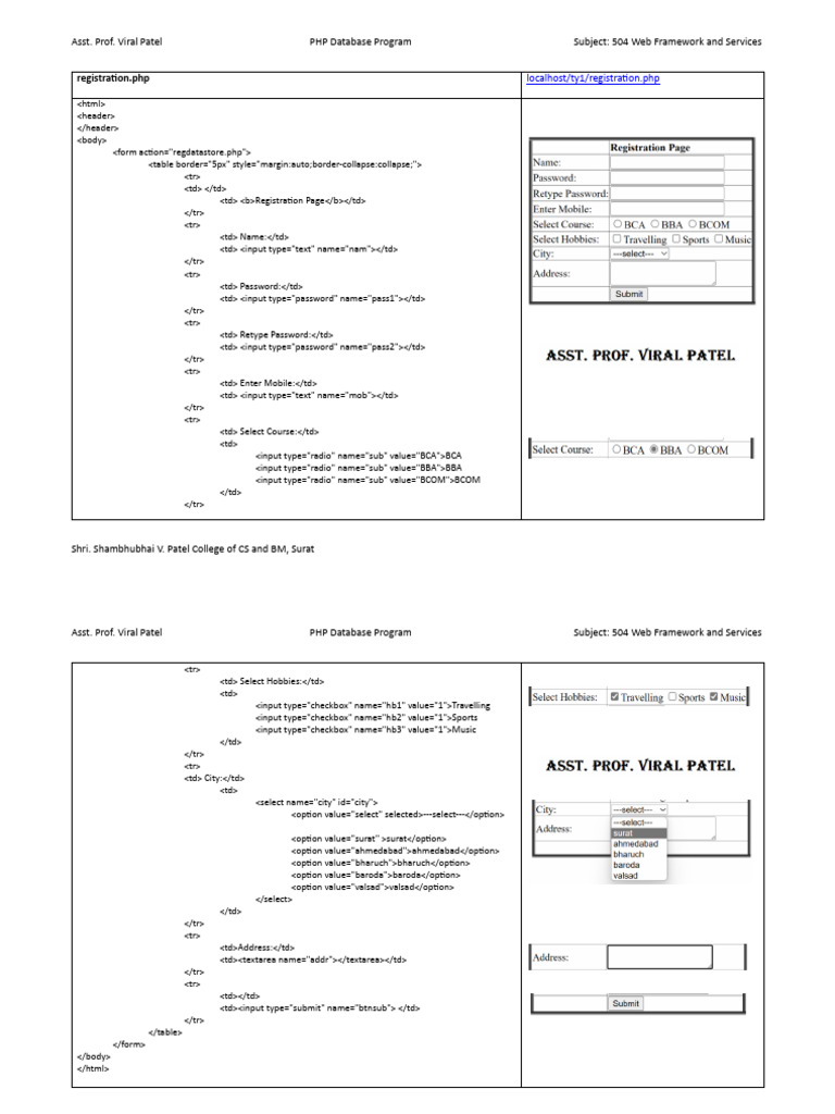 PHP Database Practical Part | PDF | Computer Programming | Computer Data