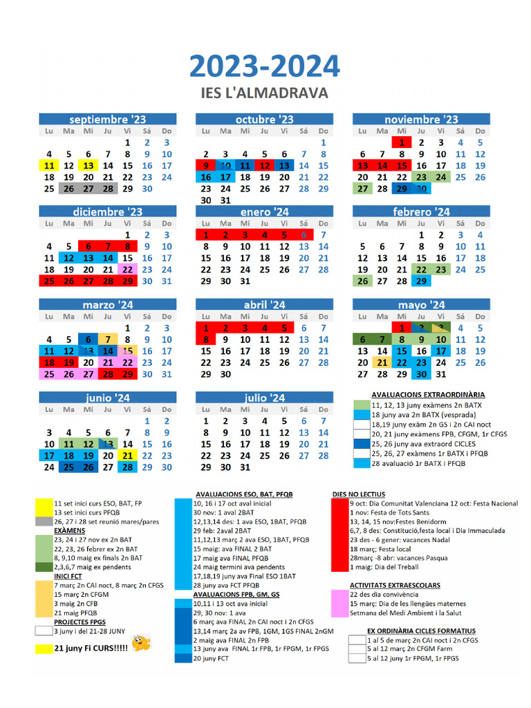 Calendario 2324 | PDF
