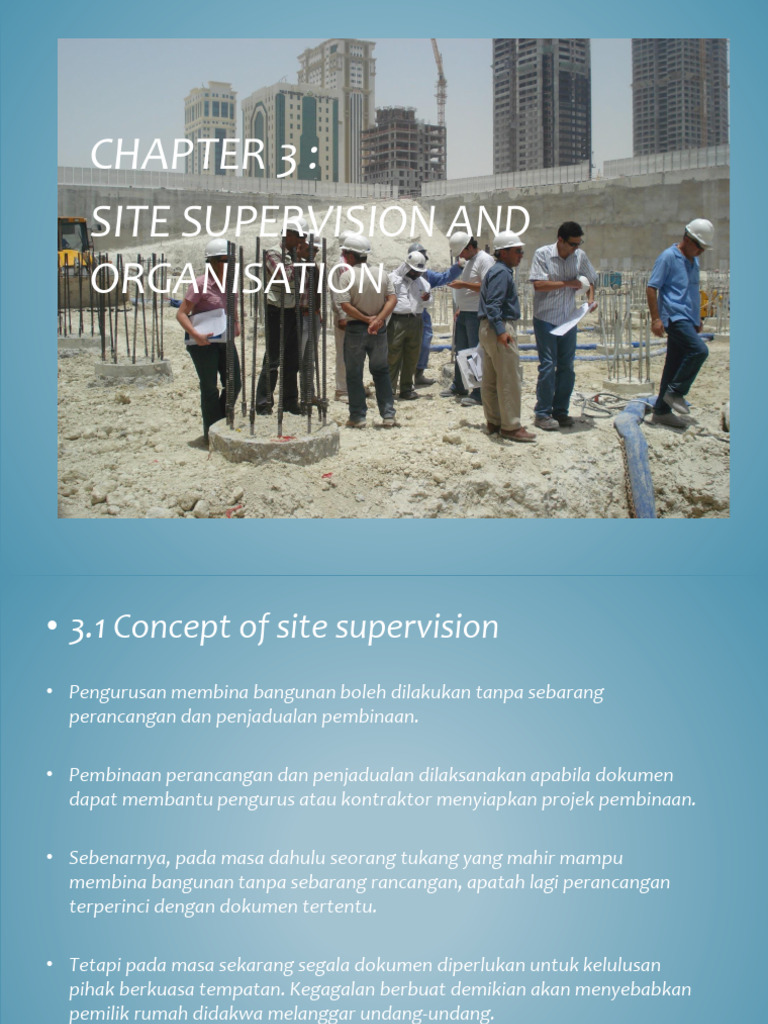 Chapter 3 Dcc40132 [Site Supervision and Safety Management in ...