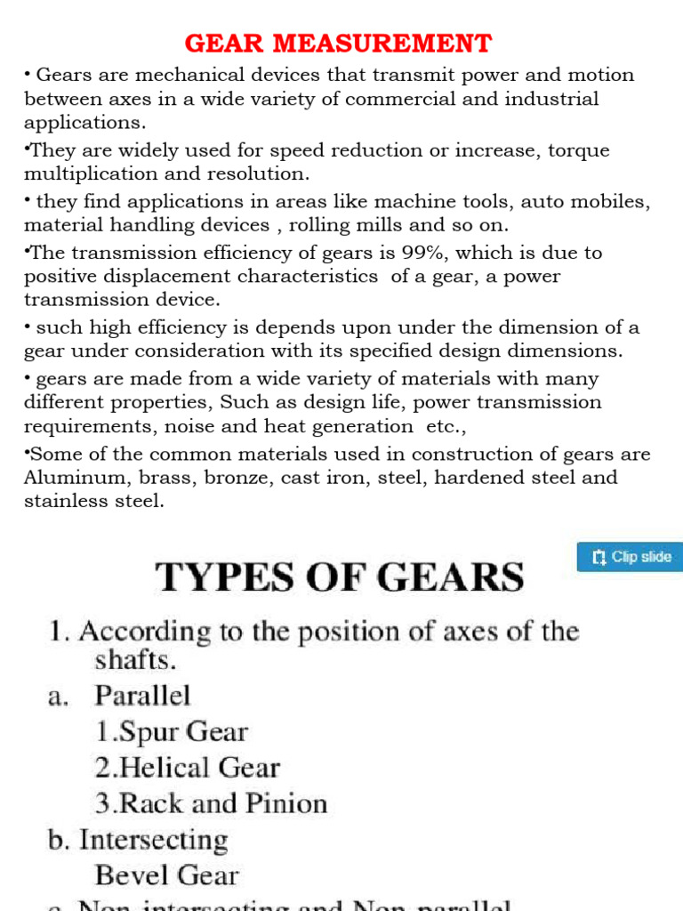 gear measurement | PDF