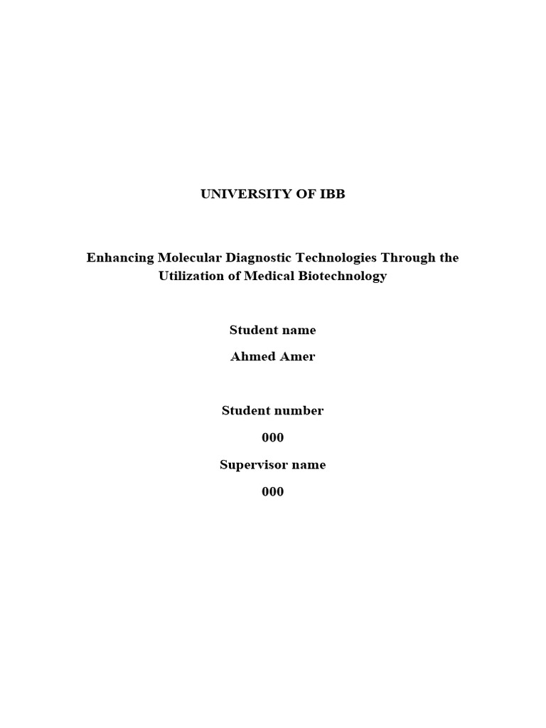Enhancing Molecular Diagnostics with Biotechnology | PDF | Personalized ...