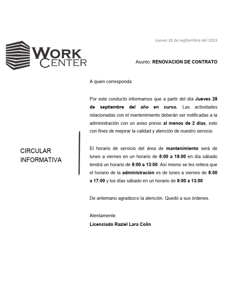 Formato de Circular | PDF
