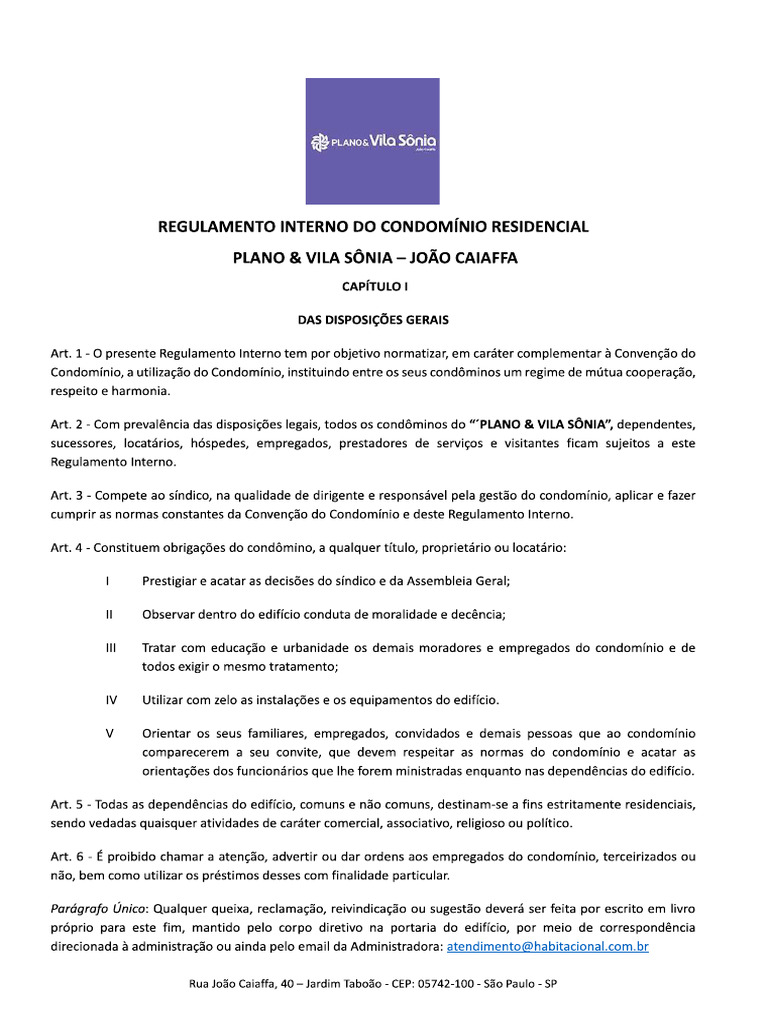 Regulamento Interno | PDF