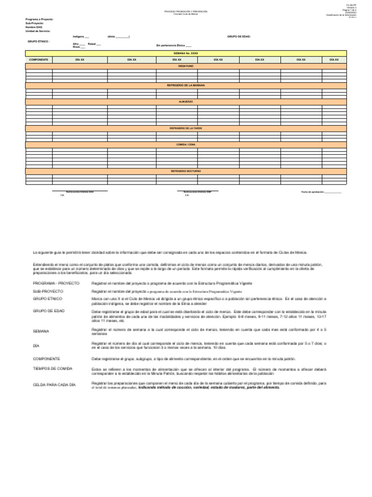 Guía para Ciclos de Menús EAS | PDF