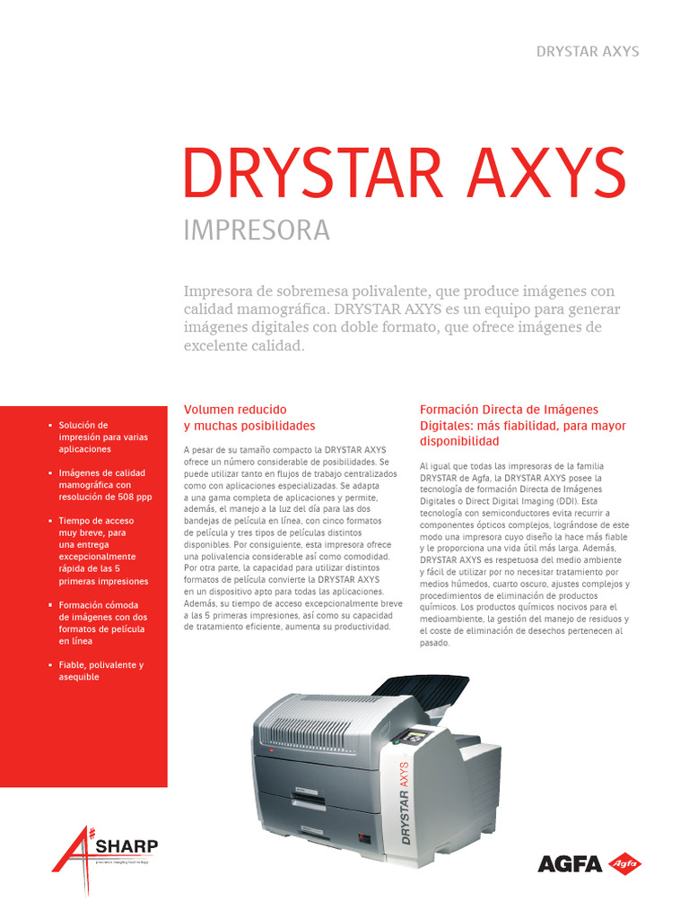 DRYSTAR AXYS (Spanish - Datasheet) | PDF | Impresora (Computación)