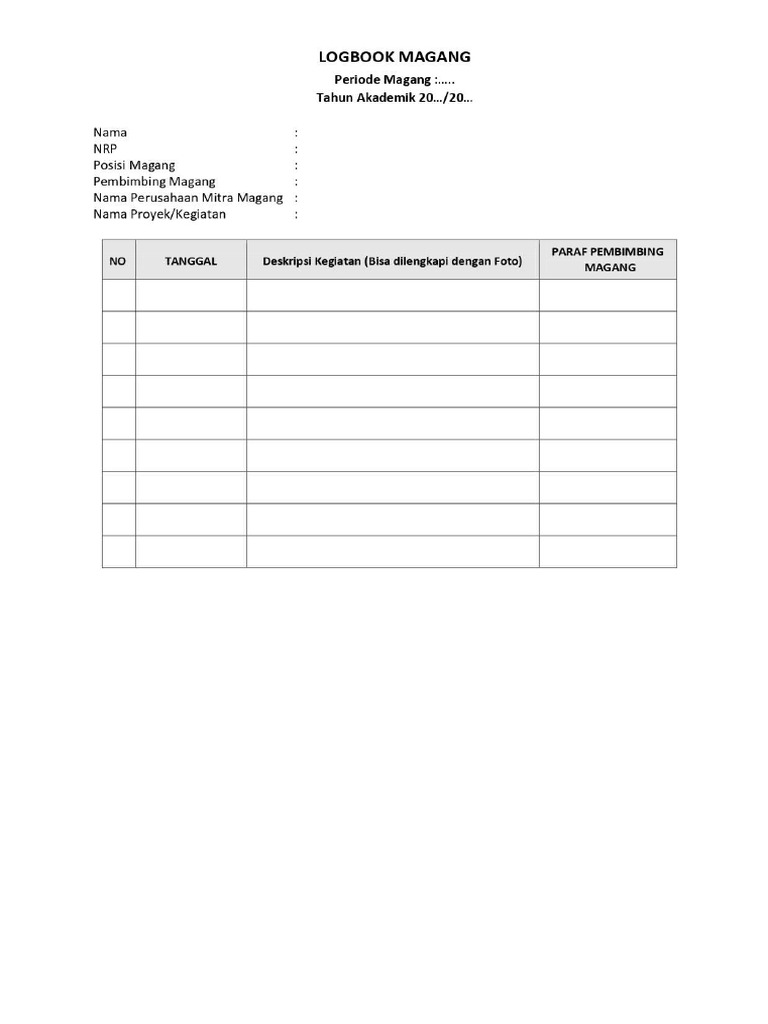 Log Book Magang | PDF