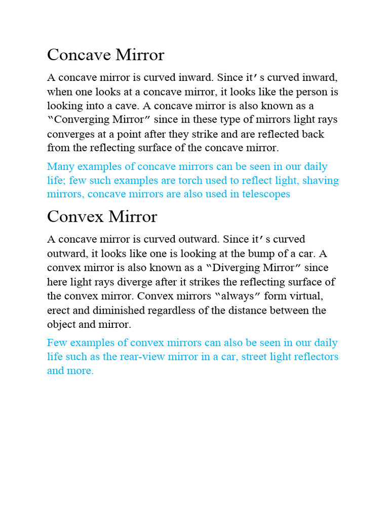 Concave Mirror | PDF | Home & Garden