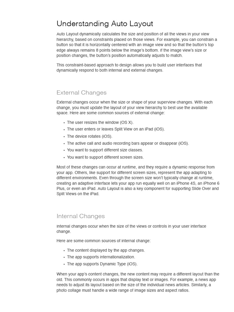 Auto Layout Guide - Apple (2016) | PDF | Ios | Page Layout Auto Layout Guide - Apple (2016) | PDF | Ios | Page Layout