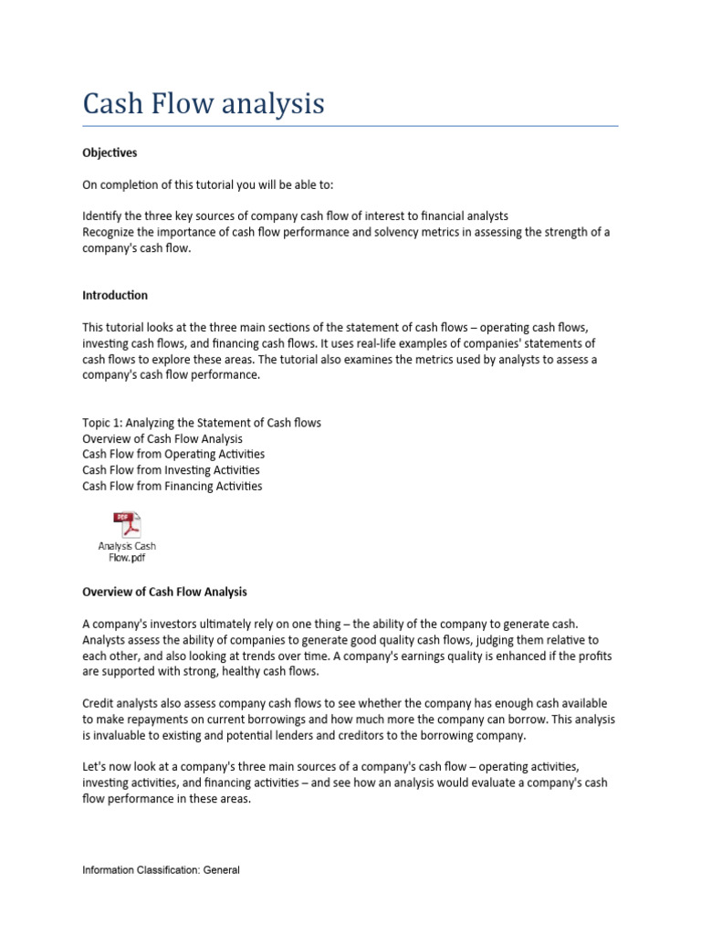 Cash Flow Analysis | PDF | Investing | Free Cash Flow