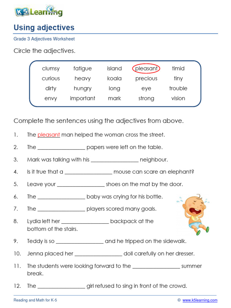 grammar-worksheet-grade-3-adjectives-sentences-0 | PDF