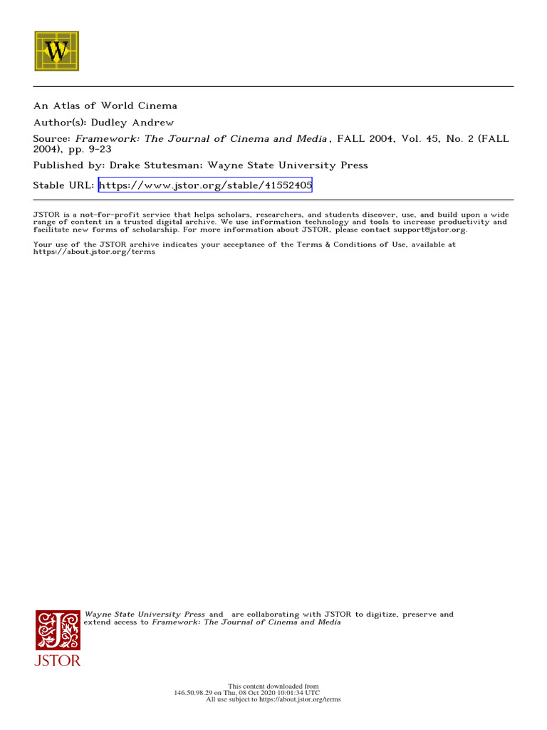 Dudley Andrew An Atlas of World Cinema | PDF | Cinema Of The United ...