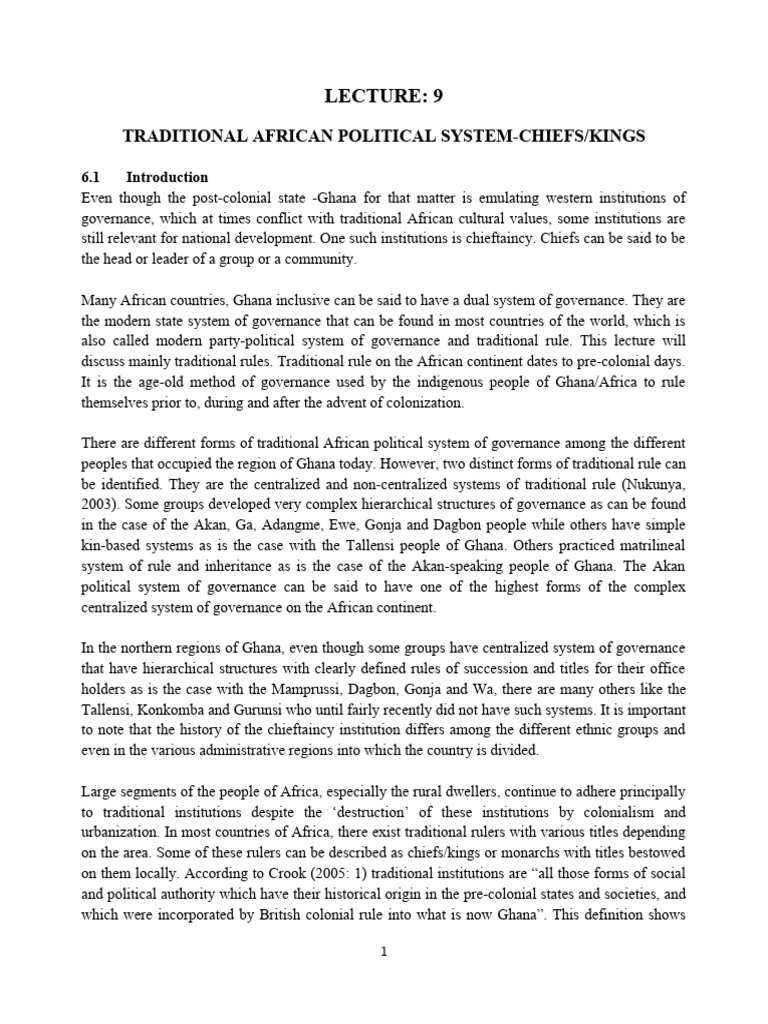 African Political System Lectuure 9 | PDF | Ghana