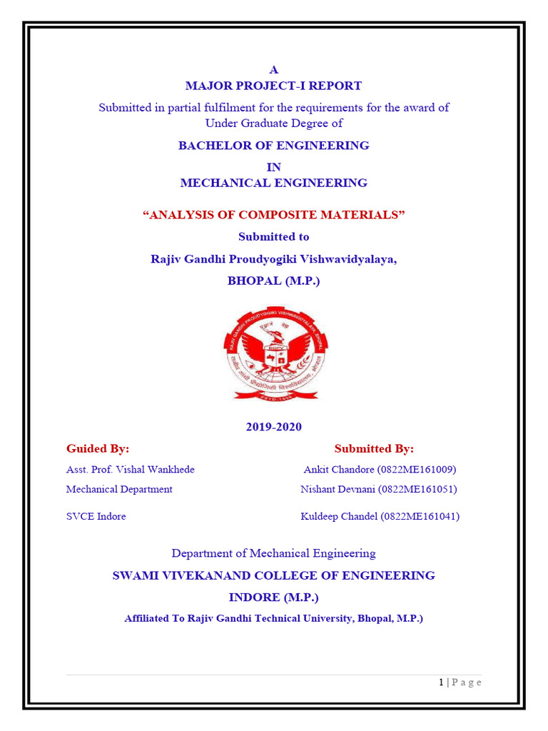 Major Project Reoprt Format Sample | PDF | Composite Material | Epoxy