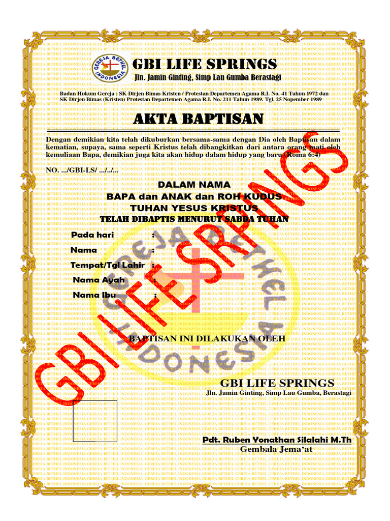 Akta Baptis | PDF