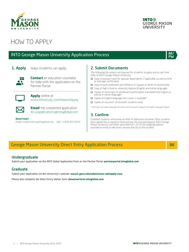 INTO Mason Application Form - 44070 | PDF